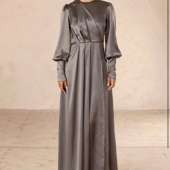 Veiled Collection | Dresses | Veiled Collection Pleated Overlay Satin ...